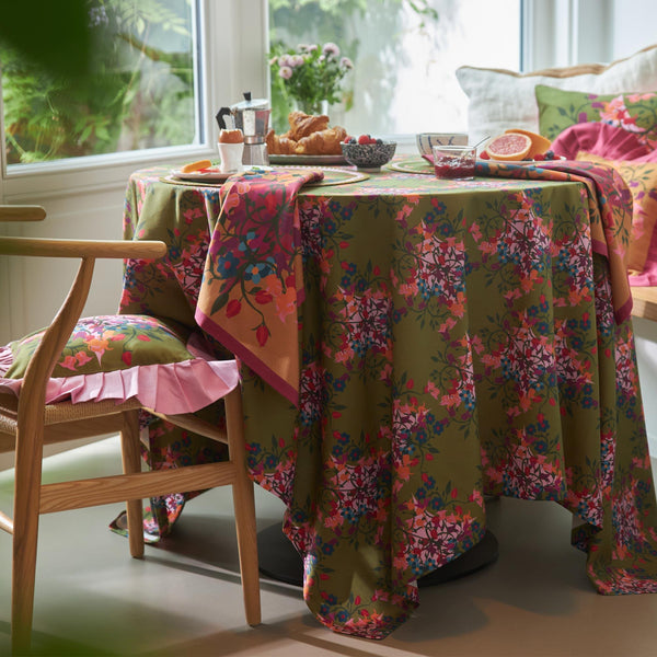 sophie williamson floral tablecloth blumen green shop table linens ...