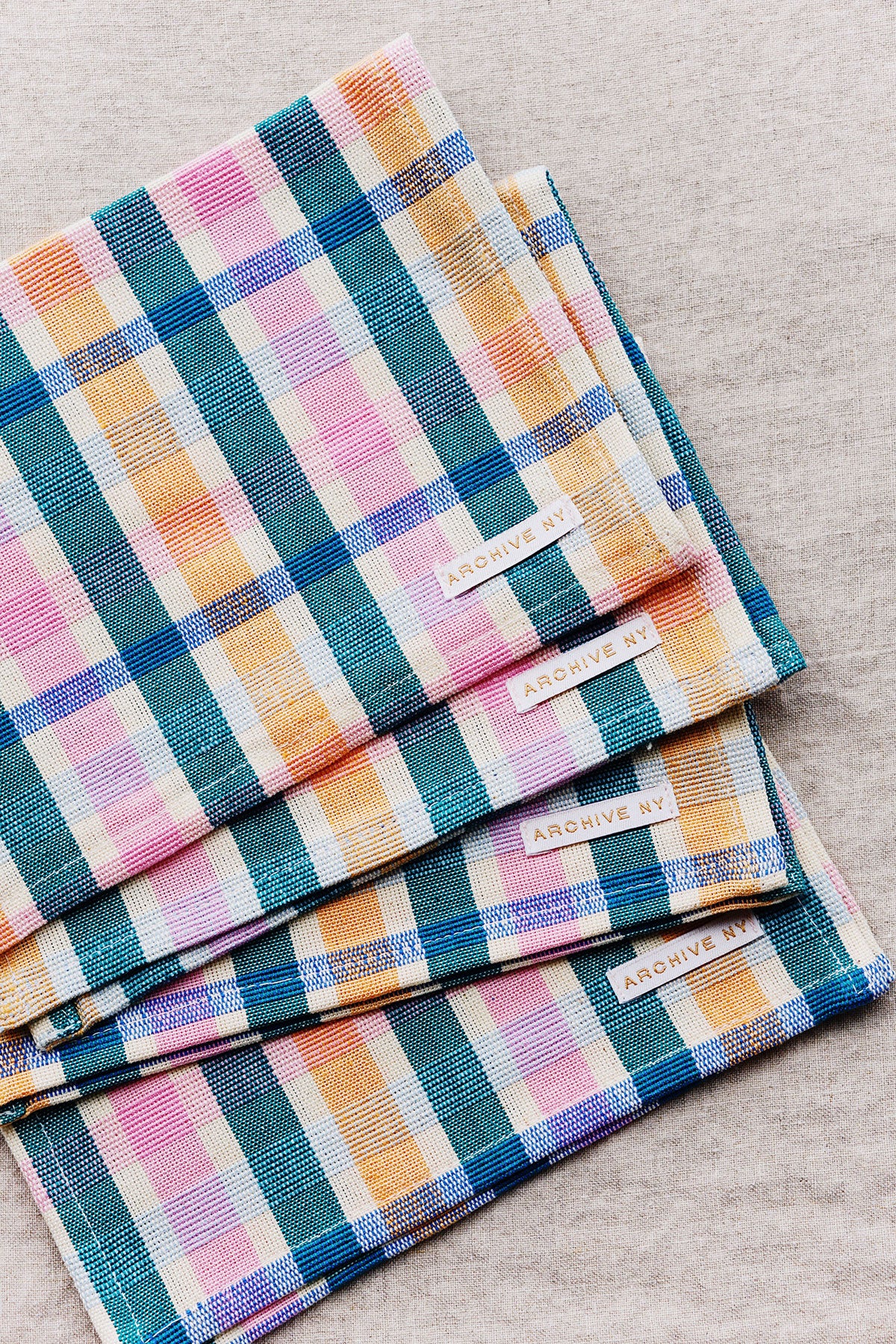 archive new york lola plaid cocktail napkins studio wallflower shop ...