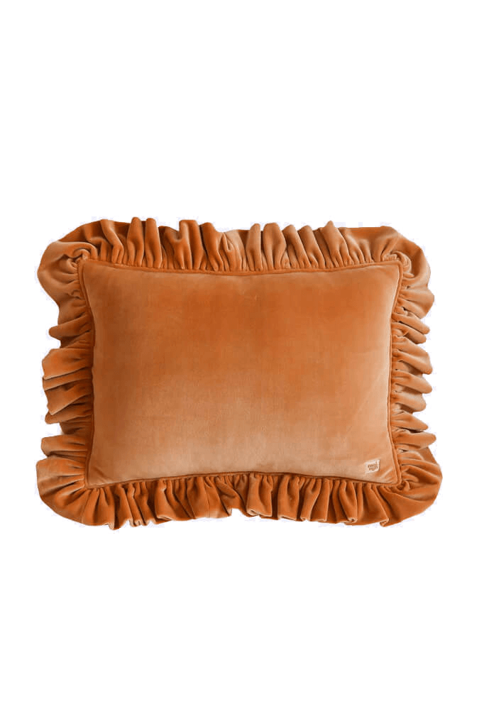 ruffle throw pillow by moi mili velvet lumbar pillow on wallflower ...