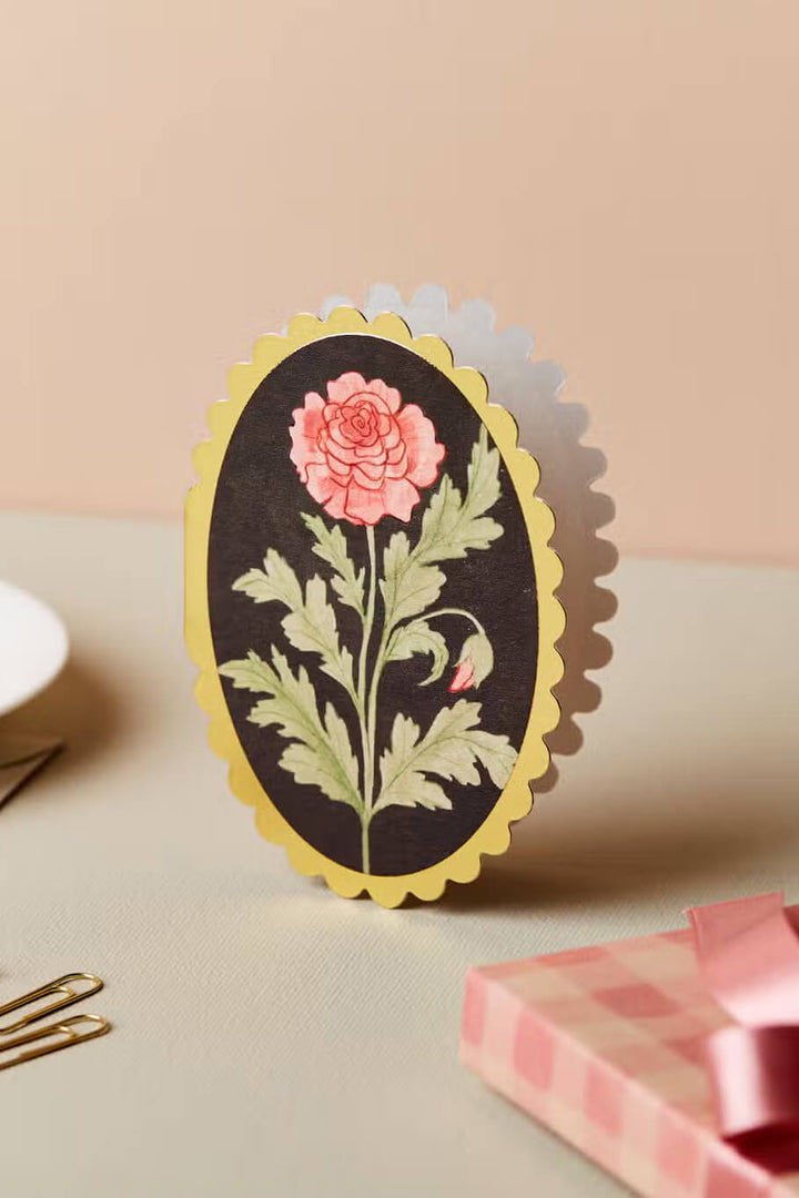 rose mini greeting card with gold foiled edges by wanderlust paper co ...