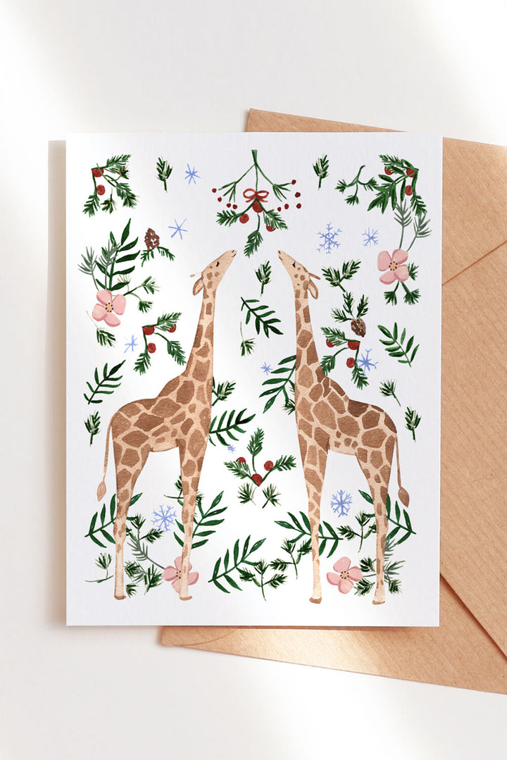 festive giraffes holiday greeting card shop wallflower – Studio Wallflower